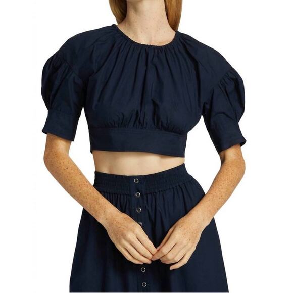 A.L.C. | Tops | Alc Puff Sleeve Tie Back Crop Top | Poshmark
